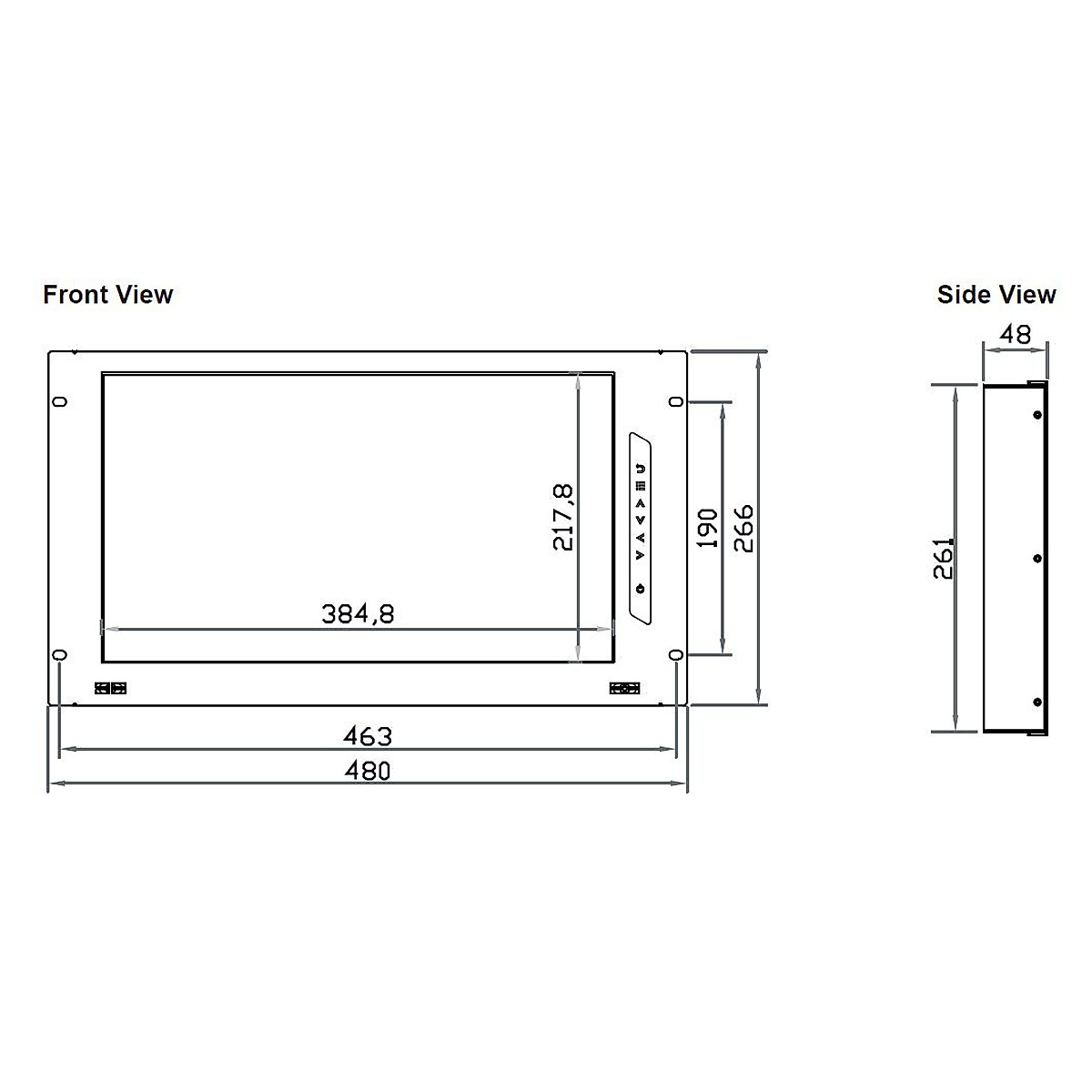 Crystal Image Technologies - Rackmount LCD Panel - 6U 17" 1920 X 1080 with VGA + HDMI Input, Part#RMP-161-F17, 3 Year Warranty