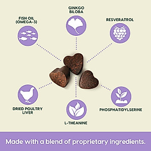 Ark Naturals Gray Muzzle Brain's Best Friend Vet Recommended Soft Chews for Cognitive Issues Associated with Aging, 90 Count Bag