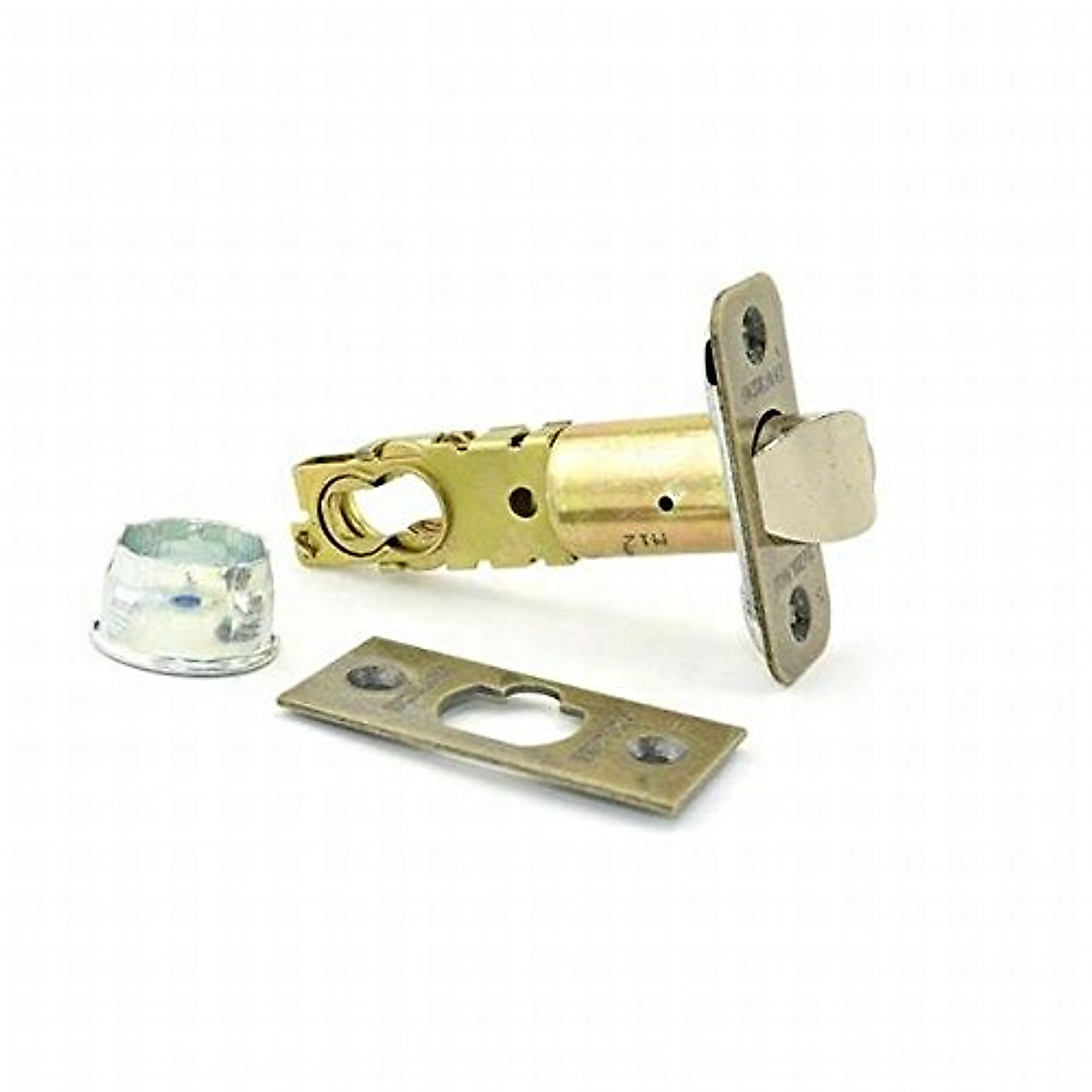 Schlage 16-211 2 3/8 or 2 3/4 Replacement Deadlatch with Triple Faceplate Opti, Antique Brass