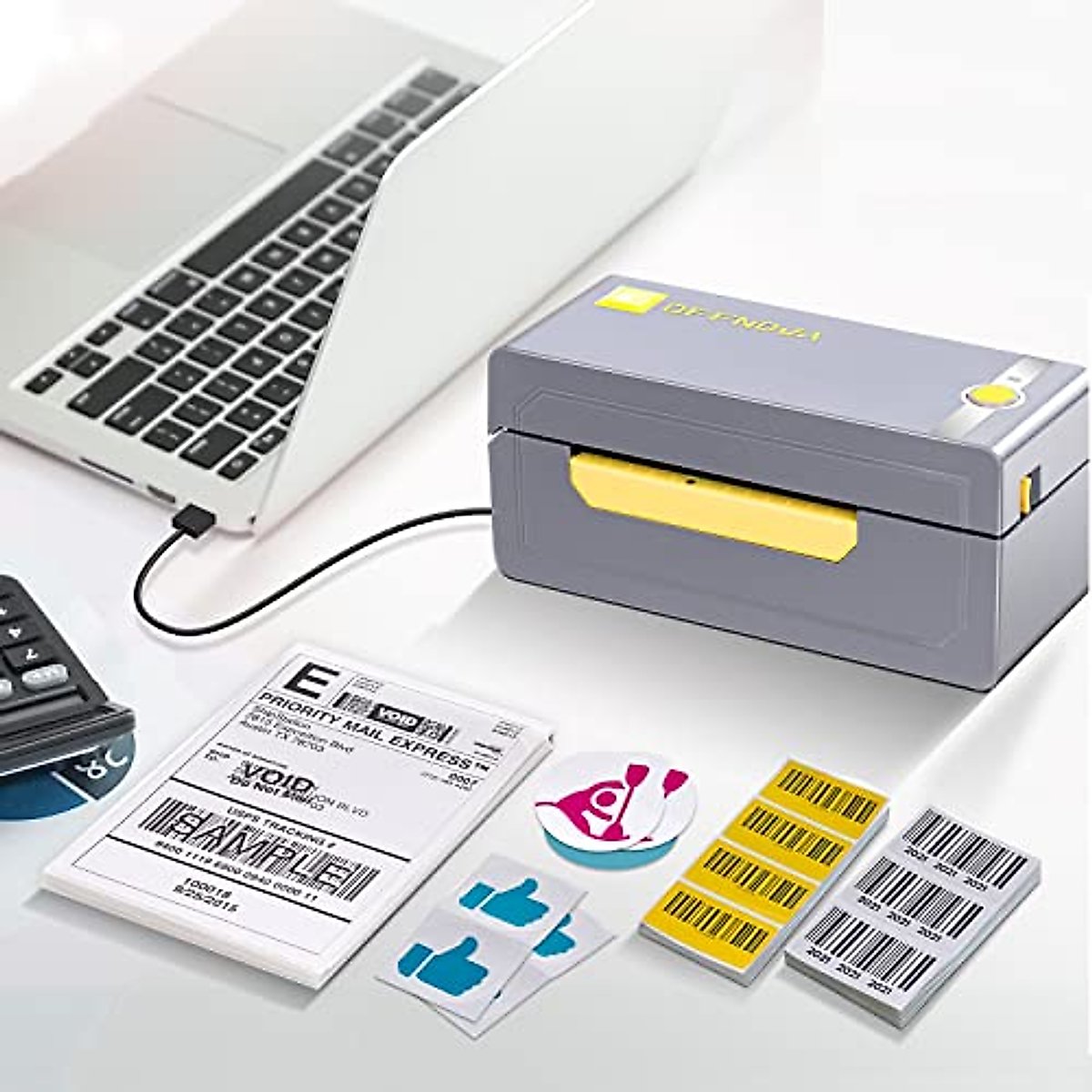 OFFNOVA Thermal Label Printer, 200mm/s High Speed 4” x 6” Shipping Label Printer for Packages, Compatible with Amazon, Ebay, Etsy, Shopify and FedEx, Support Multiple Systems