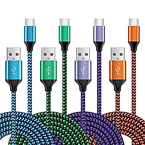 4Pack 6ft Fast USB Type C Cable Phone Charger Charging Cord for Samsung Galaxy A14 A73 A53 A23 A32 A42 A52 A71 A51 5G A13 A03s, S23 S22 Ultra S21 FE 5G S20 S10 S10e S9 S8 Note 20 10 9 8, Z Fold/Flip 4