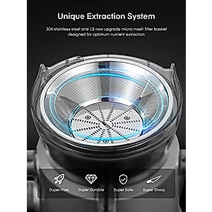 JUILIST Juicer Machines, 1000W Juicer Vegetable and Fruit with 3.2" Wider Mouth Food Chute, Easy to Clean, Large Power（1300W Peak）Juicer Extractor, 4S Fast Juicing & 2 Speeds Setting, Silver