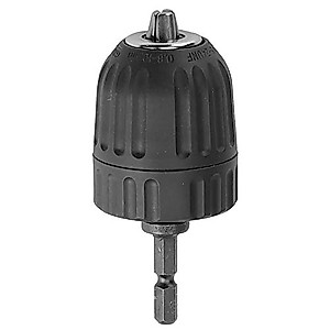 Yakamoz Quick Change 1/4-Inch Hex Shank 0.8-10mm Clamping Capacity Keyless Drill Chuck Screwdriver to Drill Converter Conversion Tool | 3/8-24UNF Mount ¡­