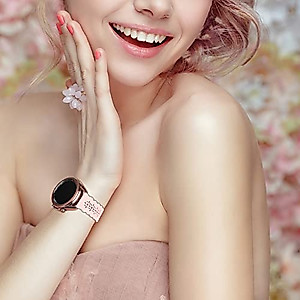 Bandiction 3 Pack 20mm Lace Silicone Band Compatible for Samsung Galaxy Watch 6 40/43/44/47mm, Watch 5 Pro 45mm, Classic 42mm 46mm/Watch 4 40mm 44mm/Watch 3 41mm/Active 40mm/Active 2 40mm 44mm Band