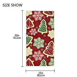 Gingerbread Christmas Tree Hand Towels Winter Snowflakes Bath Towel Soft Bathroom Guest Face Towel Kitchen Tea Towels Dish Washcloths Housewarming Gifts 16 X 30 in
