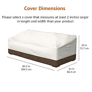 Amazon Basics 3-Seater Outdoor Patio Sofa Cover, Beige/Tan