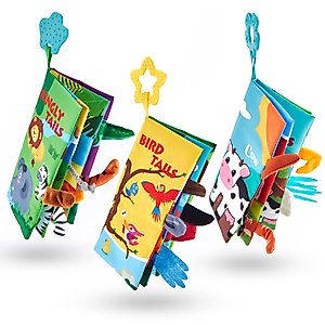 Soft Baby Books 0-6 Months,Cloth Crinkle Book Sensory Baby Toys,Sensory Touch Early Learning Stroller Toys for Infants Toddler Gifts Toy
