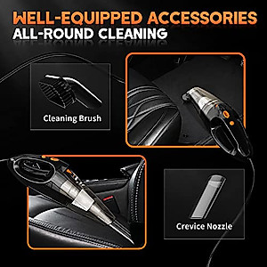 HOTOR Car Vacuum Cleaner with High Power, Portable & Handheld Vacuum Cleaner Corded with Mutiple Accessories for All-Round Cleaning