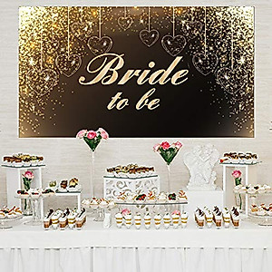 Belrew Durable Bride to Be Backdrop Banner, Bridal Shower, Engagement, Bachelorette Party Backdrop, Wedding Party Background Decoration - Gold 6ft x 3ft