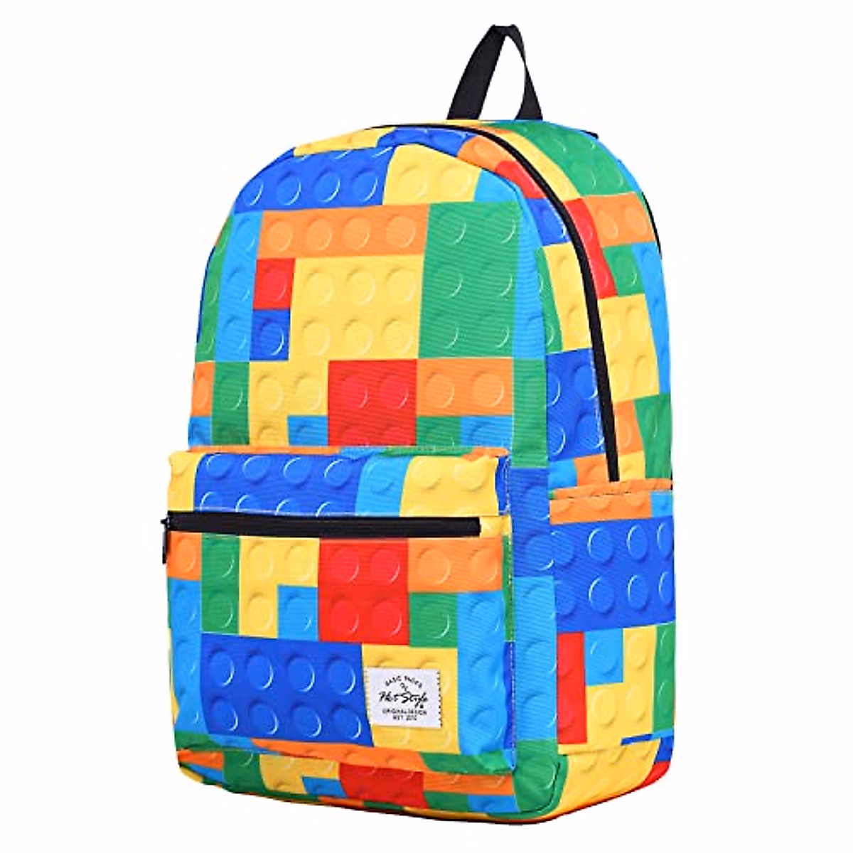 HotStyle TRENDYMAX School Backpack for Boys, Durable Elementary Bookbag Cute for Kids, Colorful Blocks