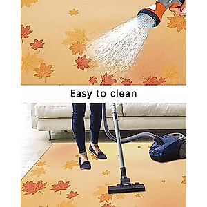 Thanksgiving Outdoor Rug, Large Floor Mat Day Dreamlike Maple Leaf Non Slip Area Rug Rubber Backing Quick Dry Clearance Carpet for Camping Rugs, Patio, Garden, Lawn, Deck, Porch, 6' x 9'