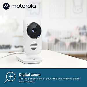 Motorola VM483 - HD 1080p 2.4ghz Wireless 1000ft Range Baby Monitor W/ 2.8" Color Screen & 2-Way Audio - Indoor & Outdoor Usage, Remote Pan-Tilt-Zoom, Room Temp, & Infrared Night Vision