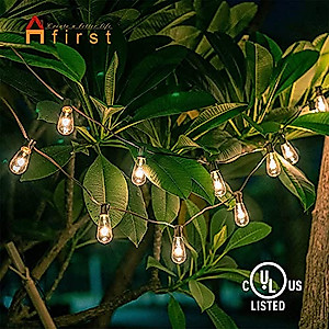 Afirst Outdoor LED String Lights 20FT - Patio Lights with 22 Shatterproof Bulbs(2 Spare) Waterproof Connectable Edison Bulb String Lights for Outside Backyard Porch Lighting
