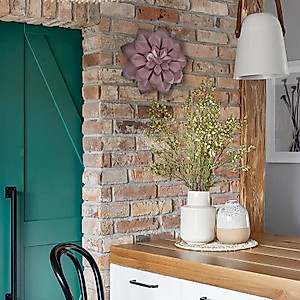 EASICUTI Brown Metal Flower Wall Art Decor Hanging For Indoor Outdoor Home Bathroom Kitchen Dining Room Bedroom Living Room Office Or Wall Sculptures 12 Inch