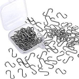 Senkary 200 Pieces 0.55 Inch Length Mini S Hooks Extra Small S Hooks Metal S-Shaped Hooks for Crafts, Jewelry and Hanging (Silver)