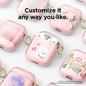 elago Clear Airpods Case with Keychain Designed for Apple Airpods 1 & 2 (Lovely Pink)