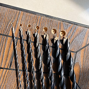 COMOWARE 12" Extra Long Brad Point Drill Bit Set, 12 Pcs High Carbon Steel Long Drill Bit, Long Drill Bits for Wood, Plastic, PVC, Composite & Rubber, 1/8", 3/16", 1/4", 5/16", 3/8", 7/16", 1/2"