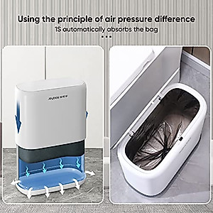 JOYBOS Adsorption Bathroom Trash Can with Lids,Kitchen Wastebasket with Press Type Lid,15L Dogproof Slim Plastic Narrow Garbage Can,4 Gallon Garbage Bin for Home,Office and Narrow Place