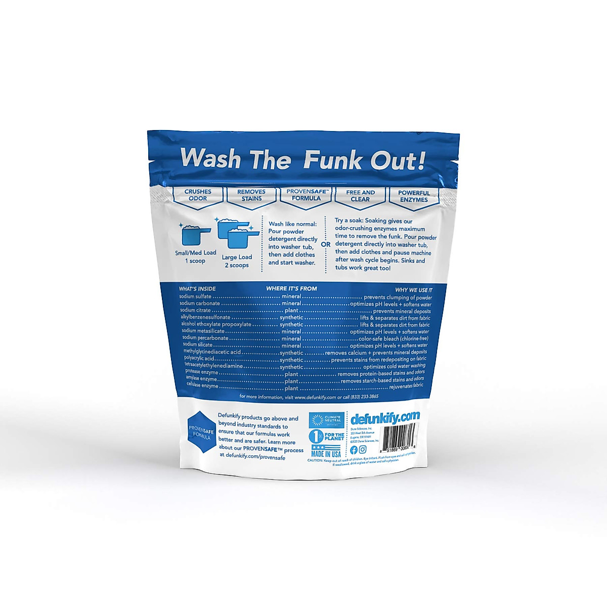 Laundry Detergent Powder, 92 Load/55oz. 'Free & Clear' Powder Laundry Detergent for Sensitive Skin. ProvenSafe™ Laundry Stripper Washing Detergent w/Odor & Stain Remover for Activewear & All Fabrics