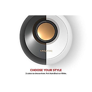 Creative Pebble 2.0 USB-Powered Desktop Speakers with Far-Field Drivers and Passive Radiators for PCs and Laptops (White)