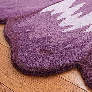 SAFAVIEH Novelty Collection 5' Round Lilac NOV254A Handmade Boho Flower Premium Wool Area Rug