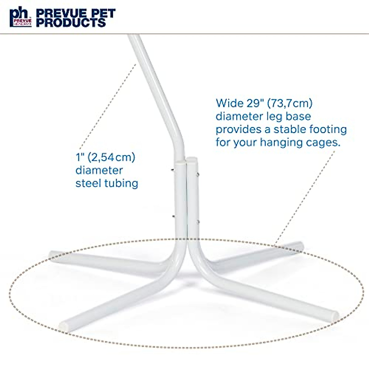 Prevue Pet Products Tubular Steel Hanging Bird Cage Stand 1781 White, 24-Inch by 24-Inch by 60-Inch