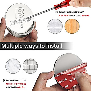 BRIOFOX Shower Curtain Rod Holder 3M Adhesive | Heat Resistant | Waterproof | Max Load 60 lbs Shower Rod Retainer for Wall, 2 Pack, Nickel (Rod Not Included)