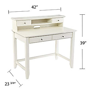 SEI Furniture Barberry w/Storage Secretary Desk, White
