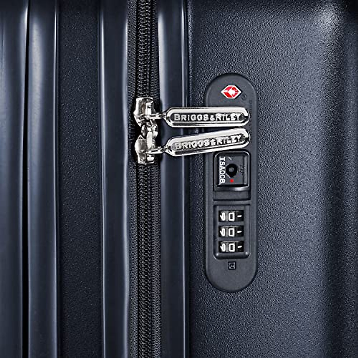 Briggs & Riley Sympatico Hardside Medium Spinner Luggage, Matte Navy, 27-Inch Checked