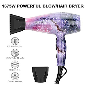 PARWIN PRO BEAUTY Hair Styling Set - 1875w Professional Hair Dryer - 1 Inch Titanium Curling Iron- 1 Inch Anti-Static Hair Straightener- Negative Ionic Technology - Pack of 3, for All Hair Types