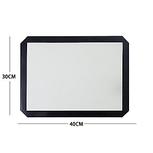 Premium Non-Stick Silicone Baking Mat Set of 2 Sheets - 11.8'x15.7'inch - Food Safe, Heat-Resistant, Reusable & Nonstick Mat for Cookie Oven, Macarons, Bread & Pastry - Black (Small)