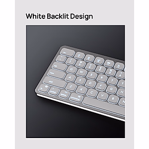 SODI Wireless Keyboard for Mac with Numeric Keypad, Backlit, Wireless, Rechargeable, Programmable Keys. Compatible with MacBook Pro/Air, iMac, Mac Mini/Pro, iPad, iPhone, US English, White