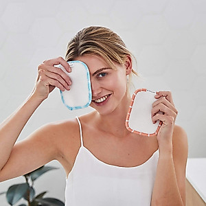 Dock & Bay Reusable Makeup Pads - Face & Skin Cleaner - Ultra Soft, Washable - 3 Pack with Included Wash Bag - (12x10cm) - Peppermint Pink