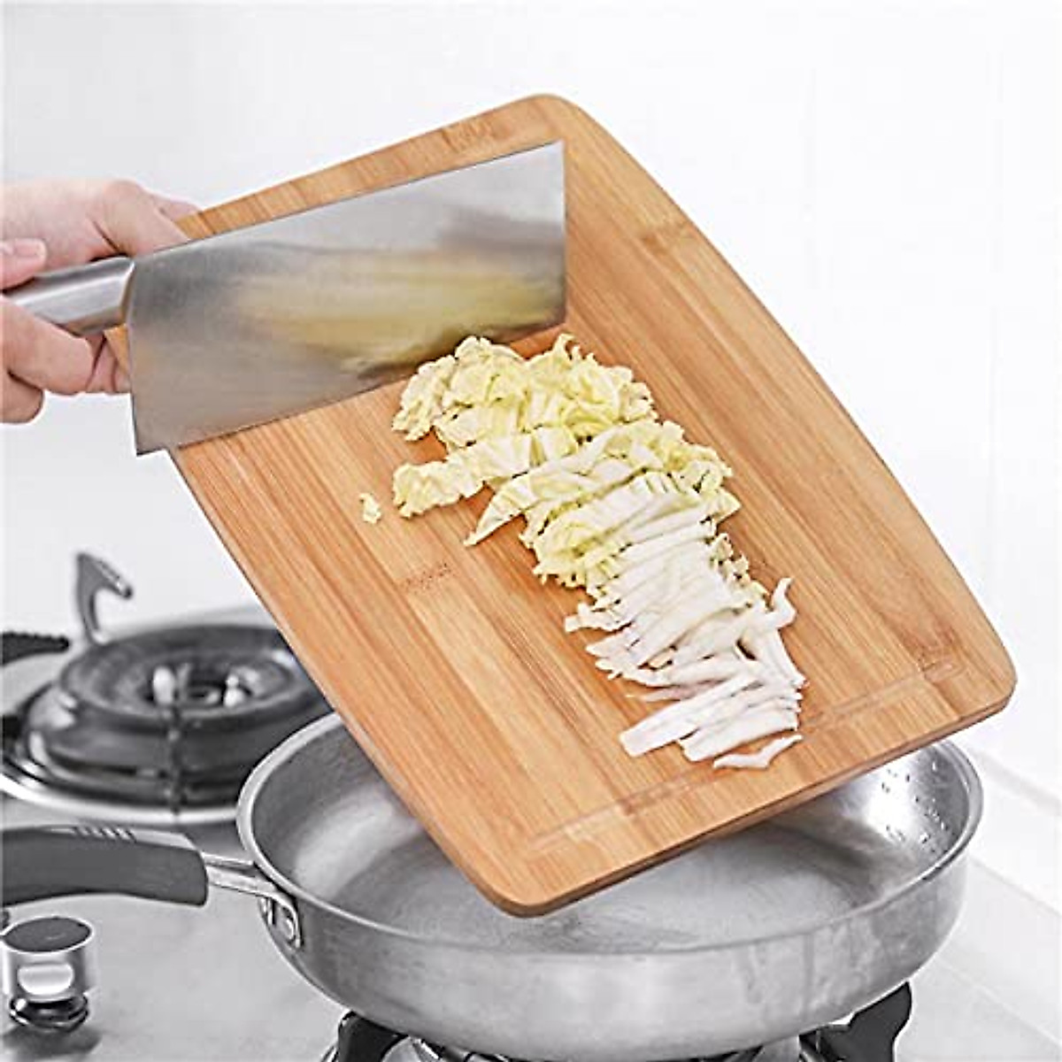 NEIDE Chopping Block Wood Healthy and Environmentally Friendly Bamboo Cutting Board Hanging Hole 3 Sizes Accessories Tool-30X20CM (Size : 28X18CM)