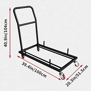 ZHAIUPON Folding Chair Dollies,Steel Folding Chair Storage Cart,L-Shaped Folding Chair Rack Trolley for Commercial,Home Kitchen,Flat Stacking Plastic Resin,Wood Chairs