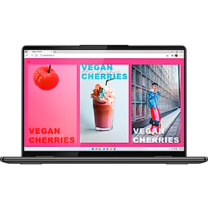 Lenovo ENOVO Yoga 7i 2-in-1 Laptop 14'' 2.2K Touchscreen12th Core i7-1255U Iris Xe Graphics 16GB RAM 512GB SSD WI-FI 6E Thunderbolt 4 Backlit KB w/ FP Windows 11 RATZK 32GB USB, Storm Grey, (82QE)