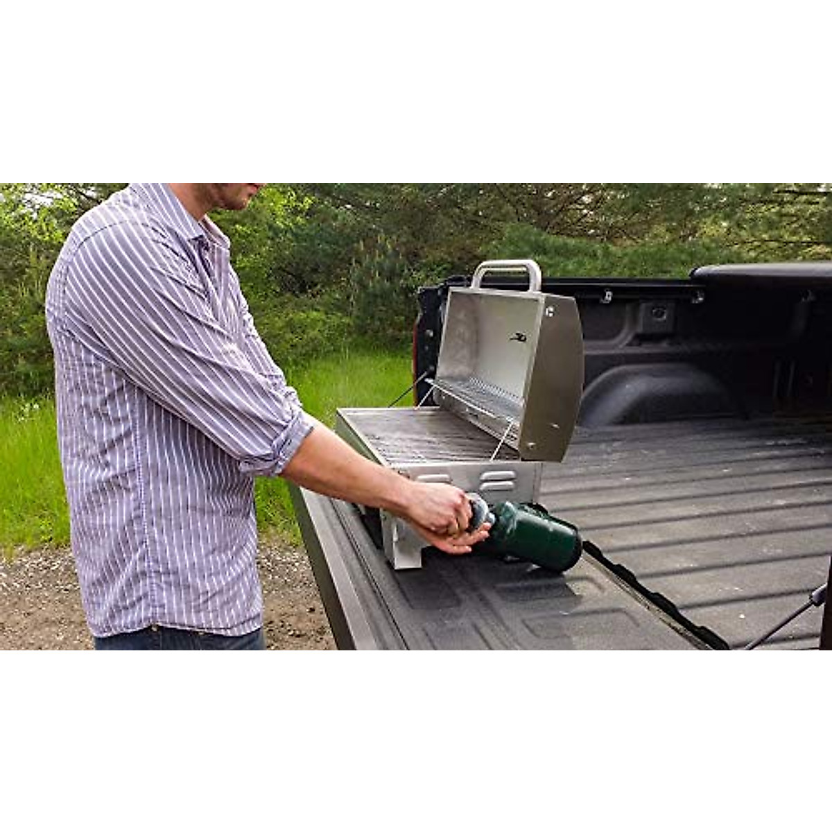 Pit Boss Grills PB100P1 Pit Stop Single-Burner Portable Tabletop Grill , Grey