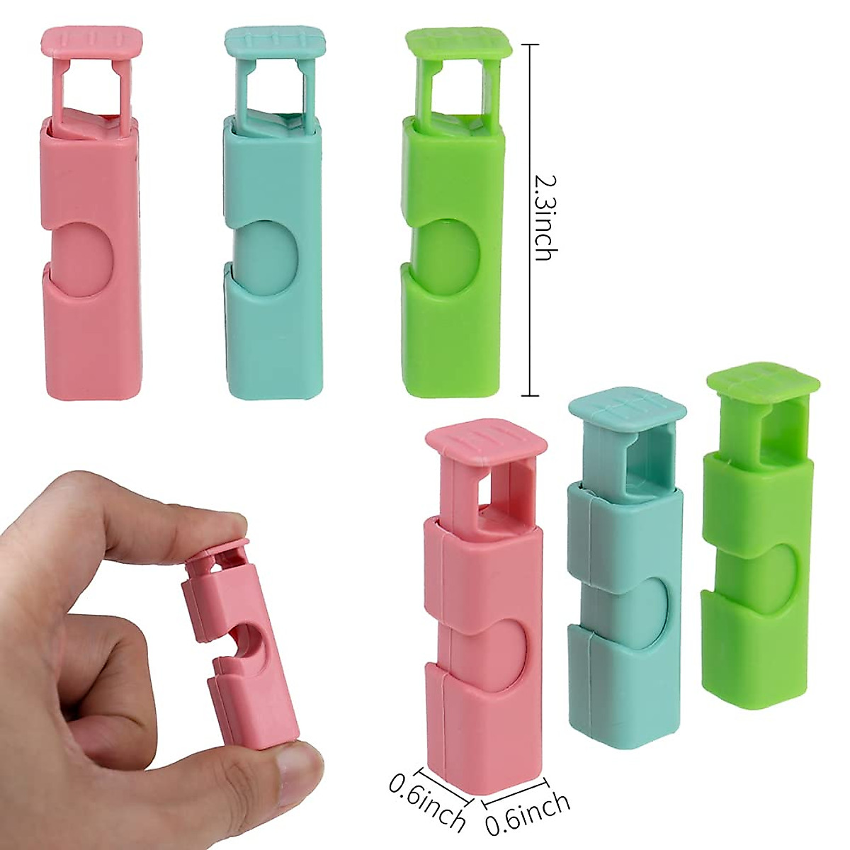 DGQ Bag Clips 24 Packs Bread Bags Clips Squeeze Clips Squeeze & Lock Clip Food Clip Closure Clips Plastic Bag Clip Great grips bag Clip for Food Fruit Nuts Beans Bread