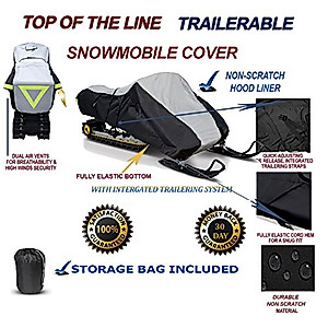 600D Snowmobile Travel and Storage Cover Compatible for 2007-2008 Model Year Polaris 550 LX Sleds. Slush and Mud Protection