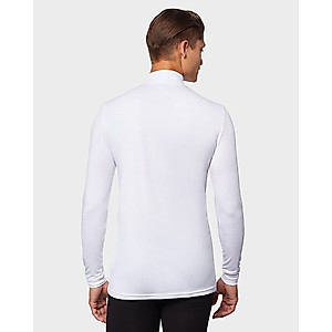 32 Degrees Men's Lightweight Baselayer Mock Top | Long Sleeve | Form Fitting | 4-Way Stretch | Thermal, White, X-Large
