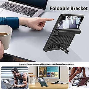 Miimall for Galaxy Z Fold 5 Case, Built-in S Pen Holder+Magnetic Hinge Protection+Screen Protector+Kickstand Military Grade Shock-Proof Protection Phone Case for Samsung Galaxy Z fold 5 (Grey)