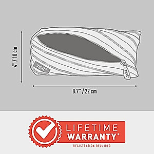 ZIPIT Metallic Pencil Case for Girls, Holds Up to 30 Pens, Pouch Made of One Long Zipper! (Blue-Green)