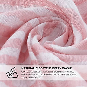 Featherhead™ 100% Cotton Muslin Swaddle Blankets for Baby Girl - Large 47”x 47” - Pre-Washed, Soft, & Breathable - Newborn Essential & Perfect Baby Registry Gift (4 Pack - Garden Floral)