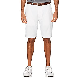 PGA TOUR mens Flat Front With Expandable Waistband, 9" Inseam Golf Shorts, Bright White, 36 US