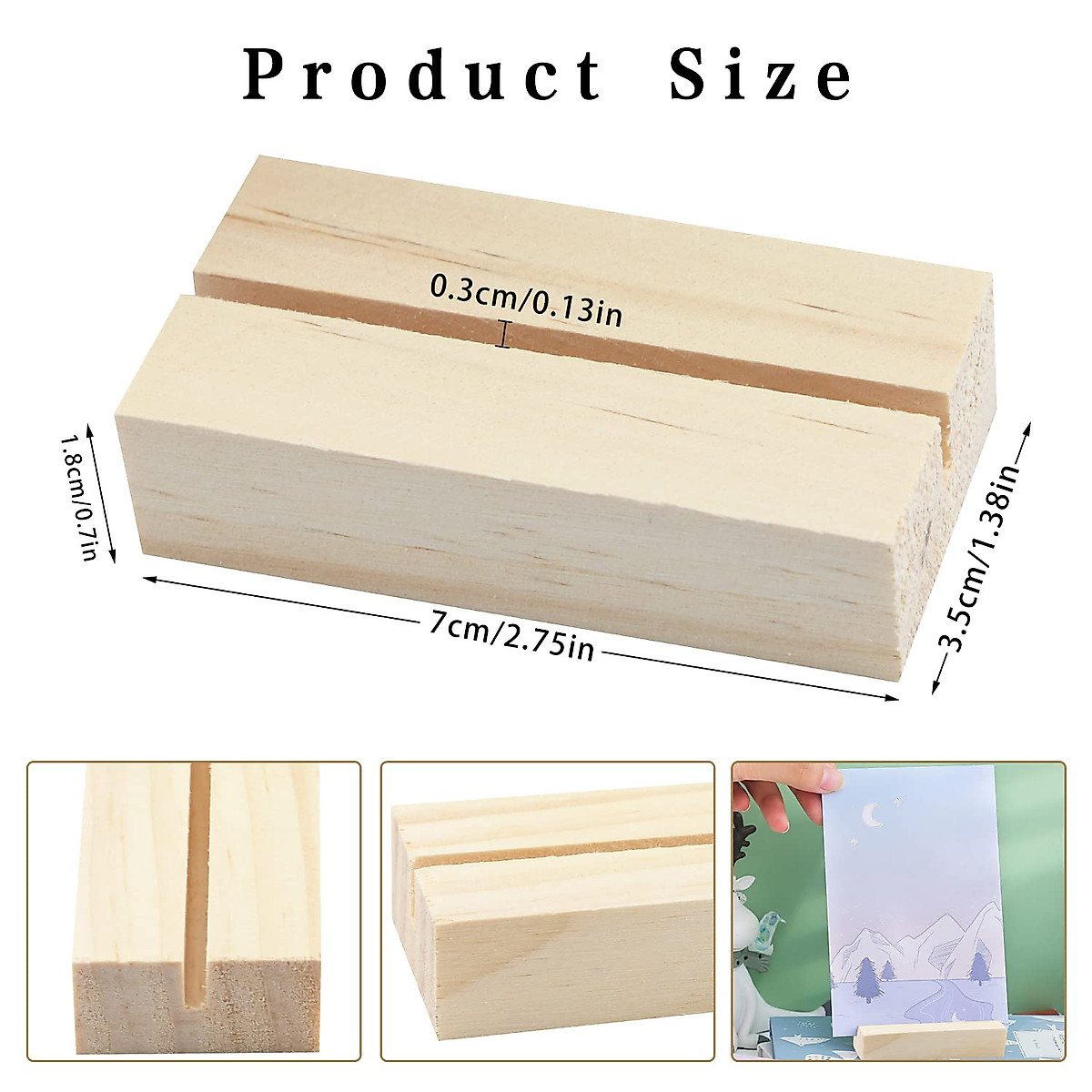 FSWCCK 40 Pieces Wood Place Card Holders Wood Table Number Stands Picture Holder Acrylic Sign Holdersr for Ceremony Birthday Party Home Decoration