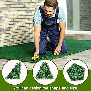 Juexica 16 Pieces Grass Wall Panels 10 x 10 Inch Boxwood Hedge Wall Panels Artificial Grass Backdrop Wall Faux Greenery Fake Grass Wall for Indoor Outdoor Plant Wall Decor Garden Fence Decorations