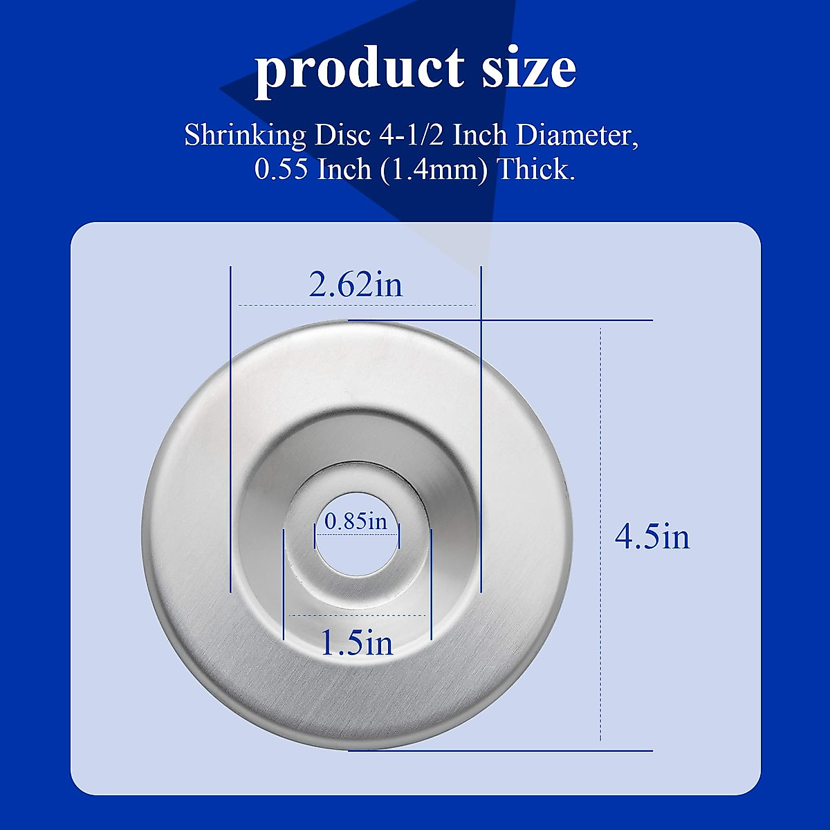 Ctuoptuo Shrinking Disc 4-1/2 Inch Diameter, 0.55 Inch (1.4mm) Thick –Sheet Metal Fabrication Tool, Auto Body Panel Repair, Smoothing, Grinder, Fits 4-1/2 inch Angle Grinder, 5/8" - 11 Spindle Thread