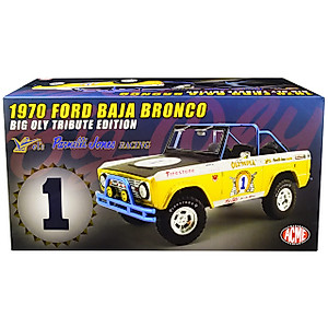 Greenlight Collectible 1970 Baja Bronco #1 Big OLY Tribute Edition Vel's Parnelli Jones Racing Limited Edition to 702 pcs 1/18 Diecast Model Car for Acme 51405