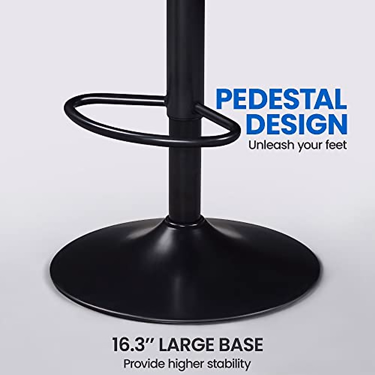 Yaheetech BarStools Modern Design Bar Stools Urban Industrial Faux Leather Armless Chair Adjustable Height and 360° Rotation for Bar Counter Kitchen Home Set of 4, Grey