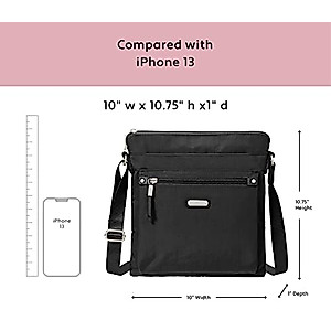 Baggallini womens Go Bagg With Rfid Wristlet Handbags, Black, One Size US